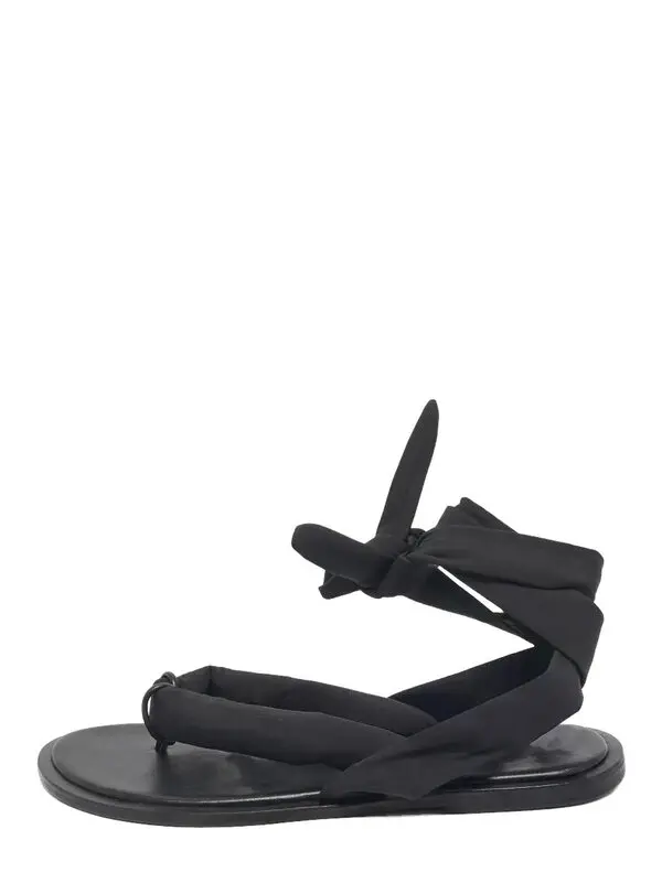 GANNI Ankle-tie Thong Sandals - Black