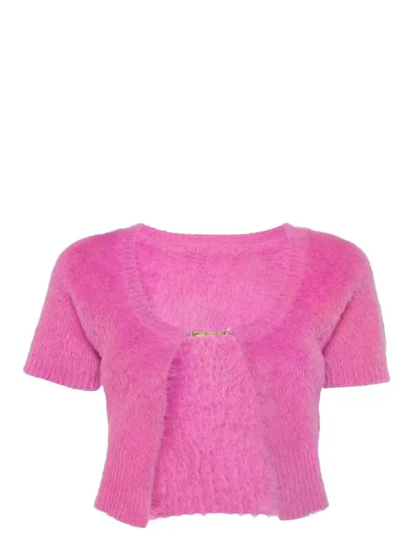 Jacquemus La Maille Logo-detail Crop Top - Pink