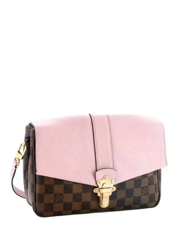 LOUIS VUITTON Clapton Handbag Damier And Leather Pm - Brown