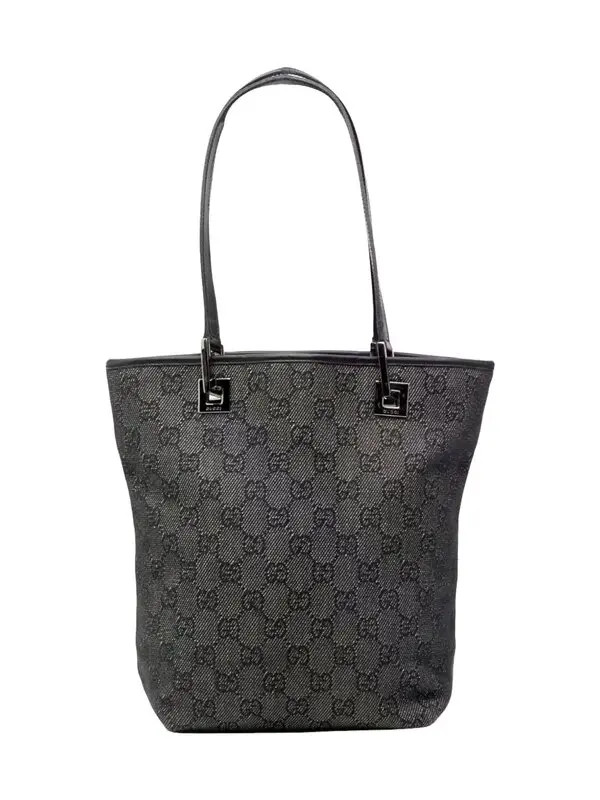 Gucci Gg Denim Shoulder Bag - Grey