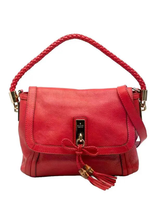 Gucci Leather Bella Satchel - Red