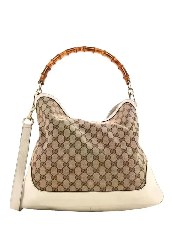 Gucci Diana Bamboo Gg Canvas Shoulder Bag - Brown