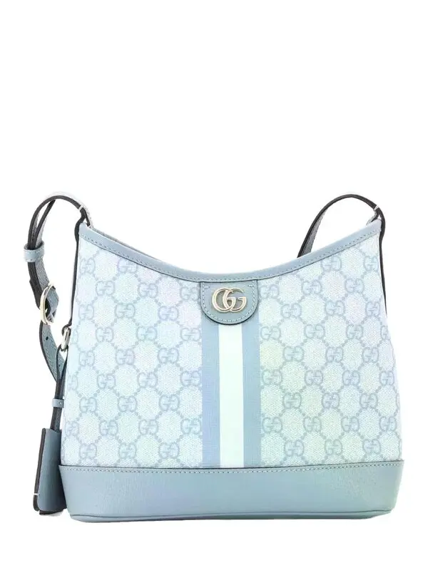Gucci Ophidia Open Bucket Shoulder Bag Gg Coated Canvas With Leather - Blue