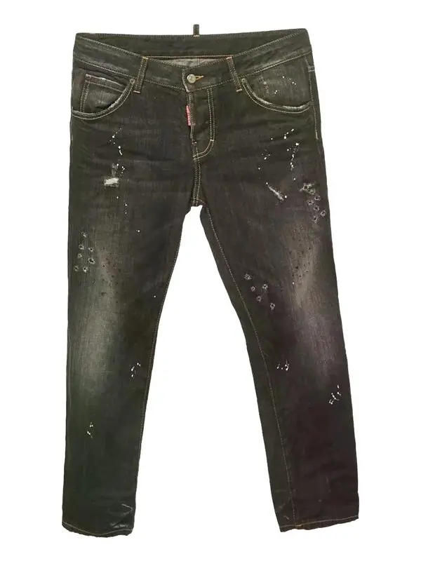 Dsquared2 Low-waist Jeans With Splash Detail - Grey