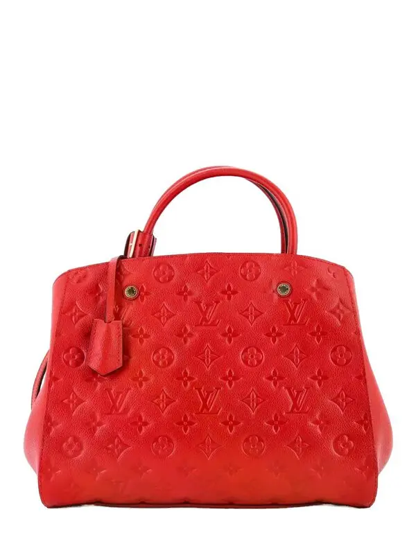 LOUIS VUITTON Montaigne Handbag Monogram Empreinte Leather Mm - Red