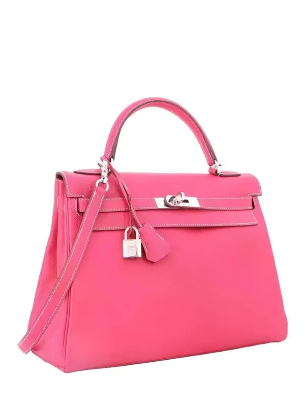 Hermès Kelly Handbag Epsom With Palladium Hardware 32 - Pink