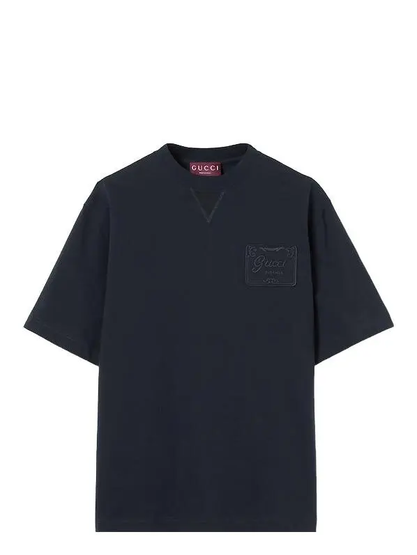 Gucci Cotton Jersey T-shirt With Embroidery - Blue