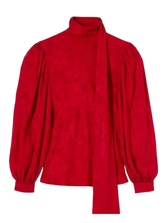 Gucci Silk Twill Jacquard Shirt - Red
