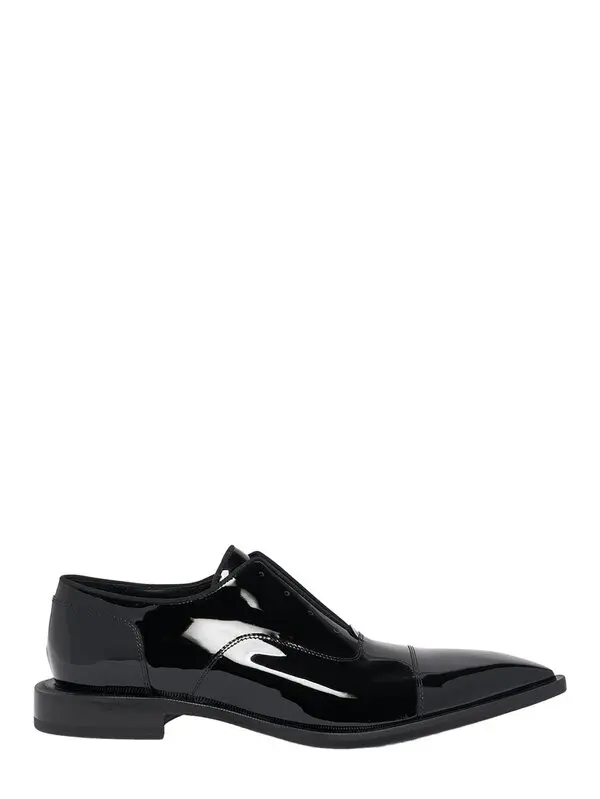 LANVIN Glossy Leather Oxfords - Black