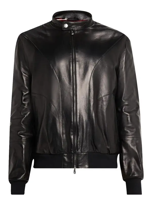 Brunello Cucinelli Polished Nappa Leather Pilot Jacket - Clm09 Blac