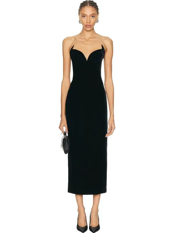 MUGLER Sleeveless Gown - Black