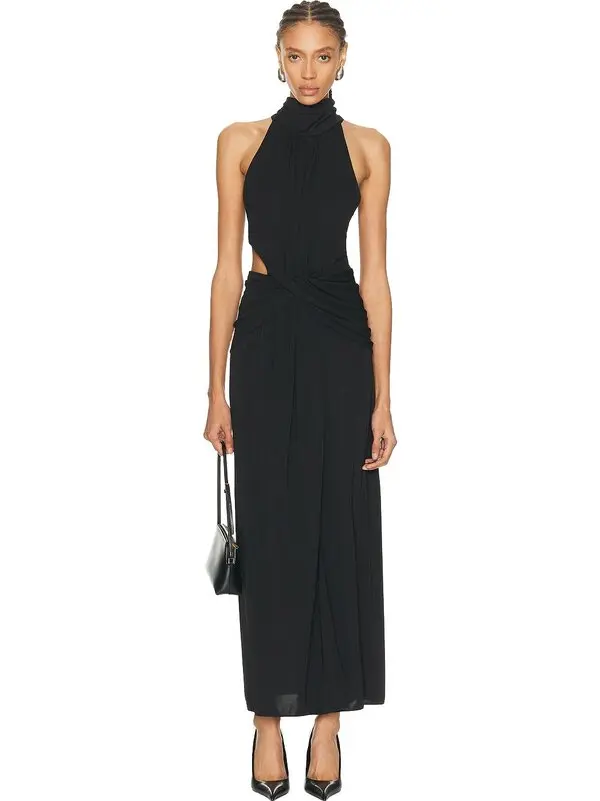 Johanna Ortiz Retro Drape Maxi Dress - Black