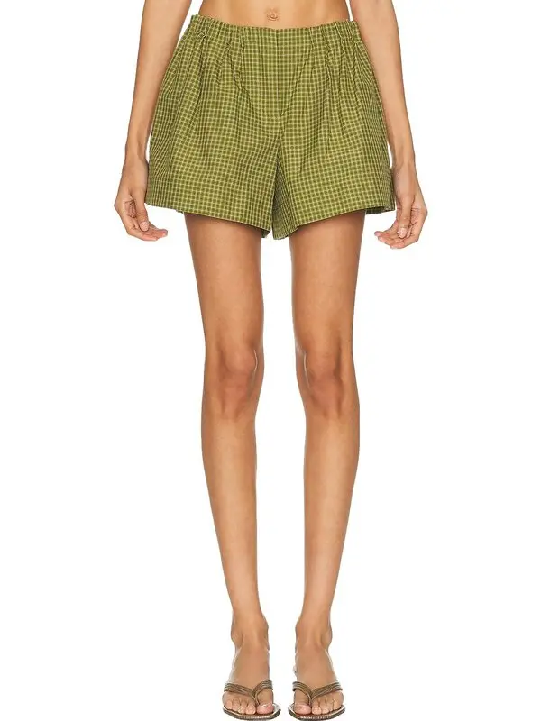 Brandon Maxwell Lennon Cropped Short - Olive