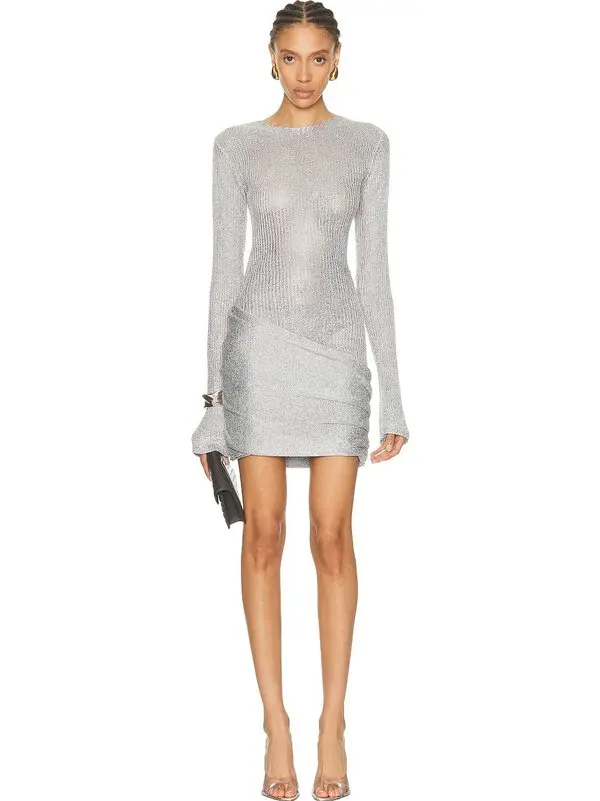 BANANHOT Jones Metallic Dress - Silver Glitter