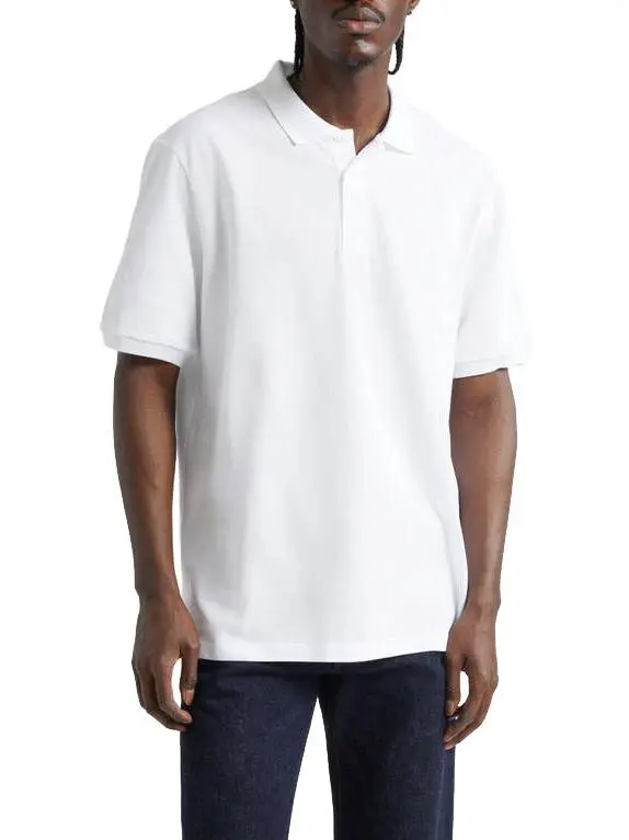 Ralph Lauren Purple Label Embroidered Logo Cotton Piqué Polo - Classic White