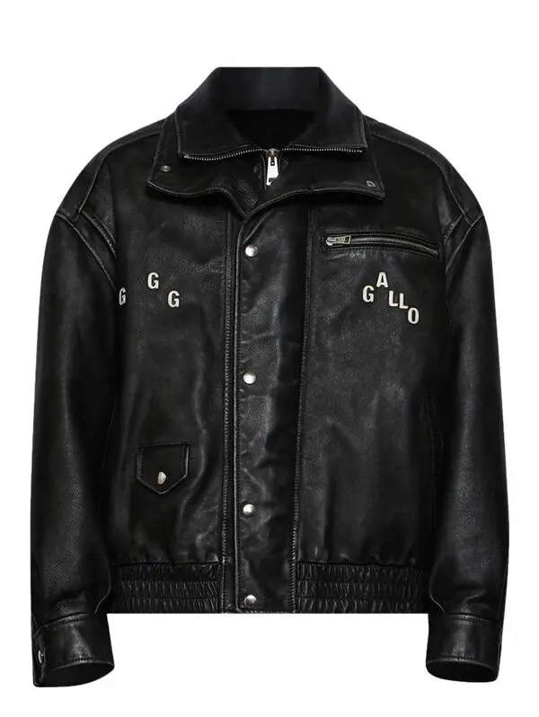 PALY The Commission Leather Bomber Jacket - Black