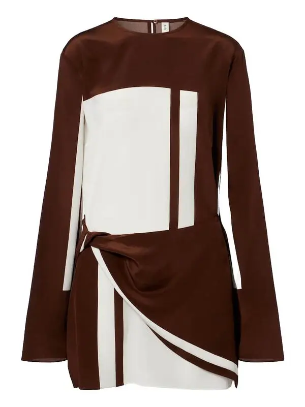Sir The Label Printed Silk Satin Minidress - Brown