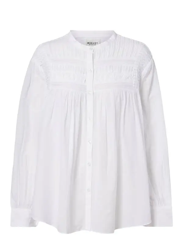 MARANT ETOILE Elodia Embroidered Cotton-blend Blouse - White