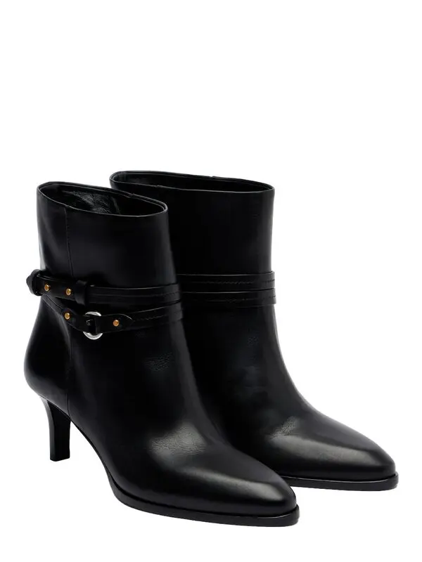 Isabel Marant Meyli 55 Leather Ankle Boots - Black