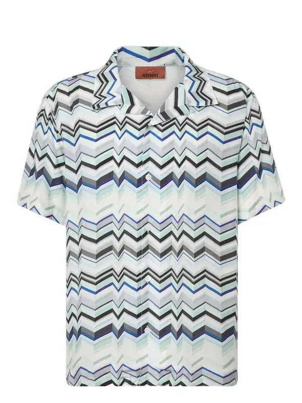 Missoni Zig Zag Bowling Shirt - Blue