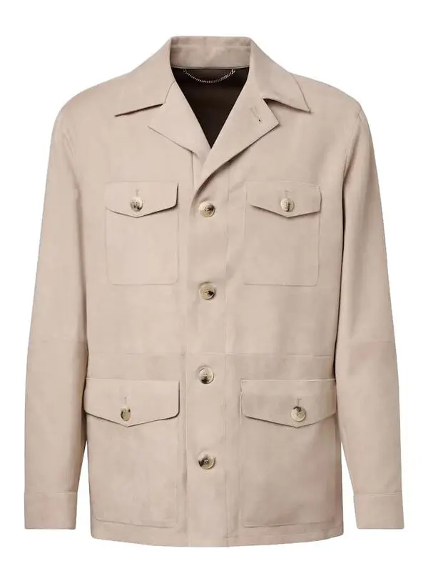 Canali Suede Field Jacket - Beige