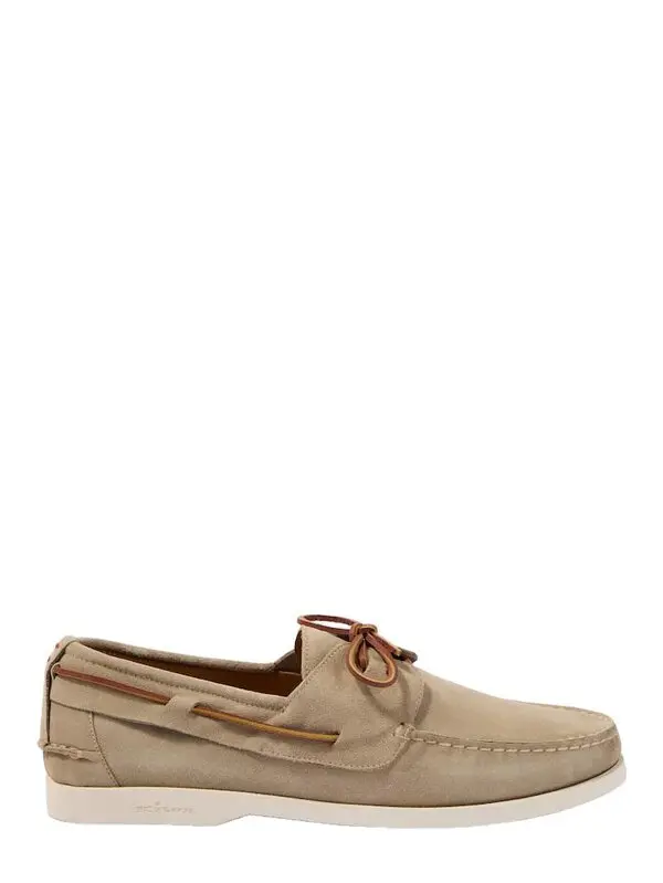 Kiton Suede Boat Shoes - Beige