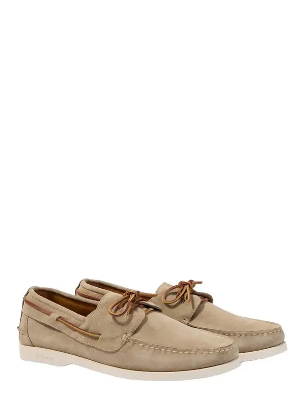 Kiton Suede Boat Shoes - Beige