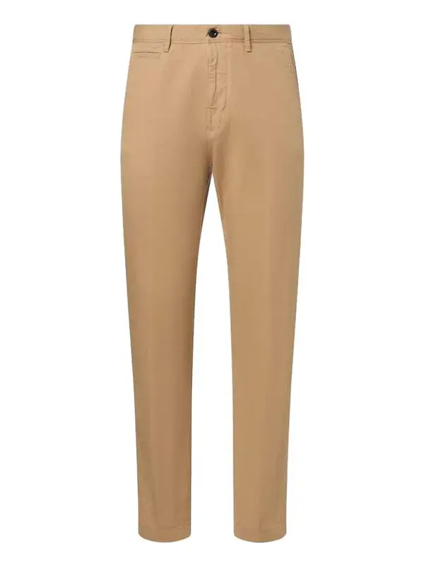SLOWEAR Slim Fit Cotton And Linen Pants - Brown