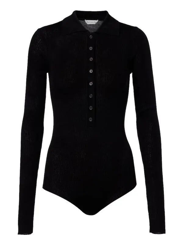 THE FRANKIE SHOP Solana Wool, Silk, And Cashmere Bodysuit - Black