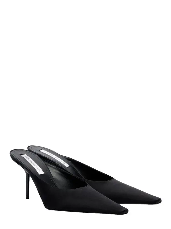 Victoria Beckham Sloan Satin Mules - Black