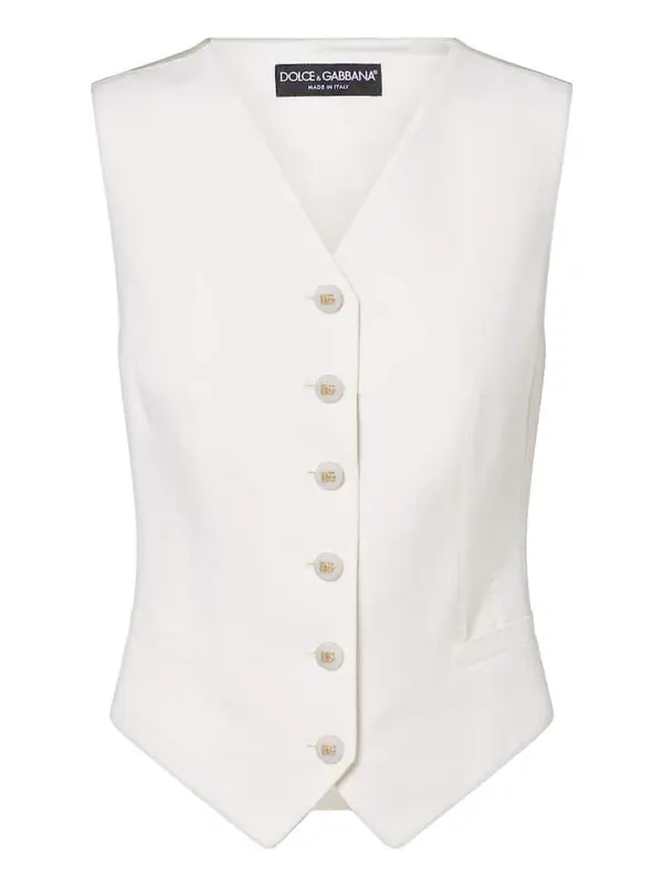 Dolce & Gabbana Wool And Silk-blend Vest - White
