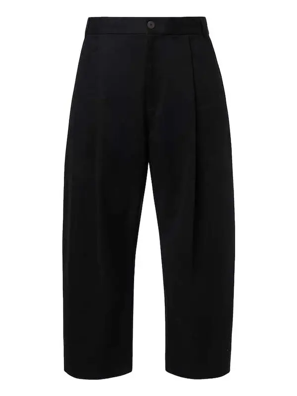 Studio Nicholson Sorte Barrel-leg Pants - Black
