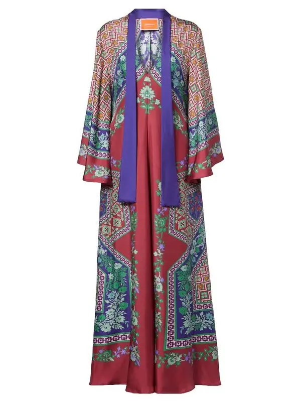 La DoubleJ Magnifico Printed Silk Maxi Dress - Multicoloured