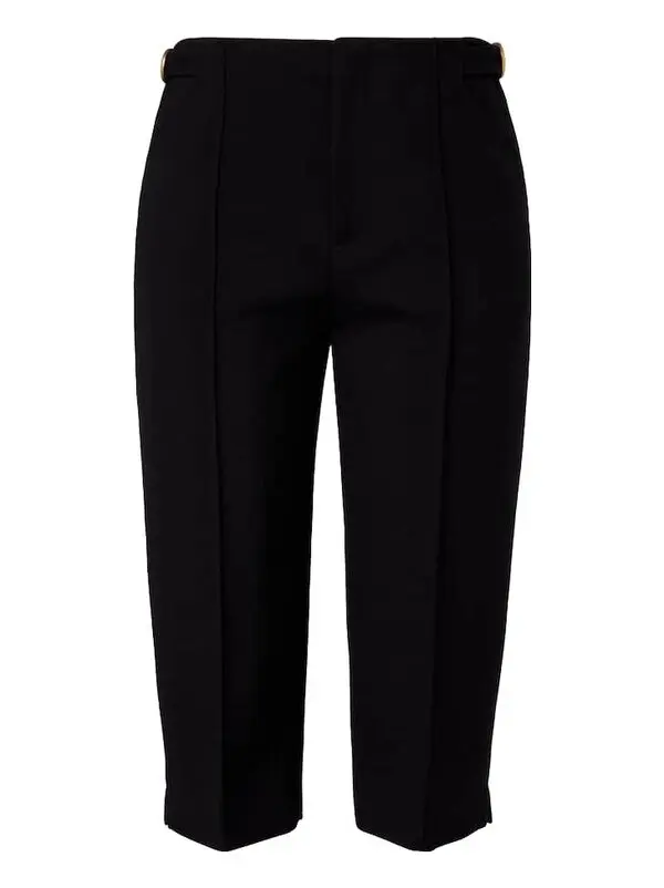 Chloé Virgin Wool Crêpe Capri Pants - Black