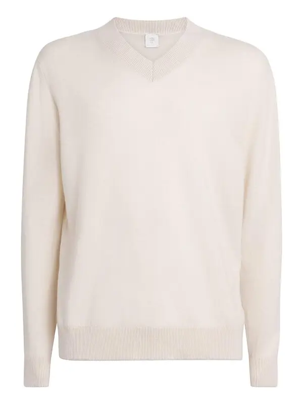 Eleventy Cashmere V-neck Sweater - Beige