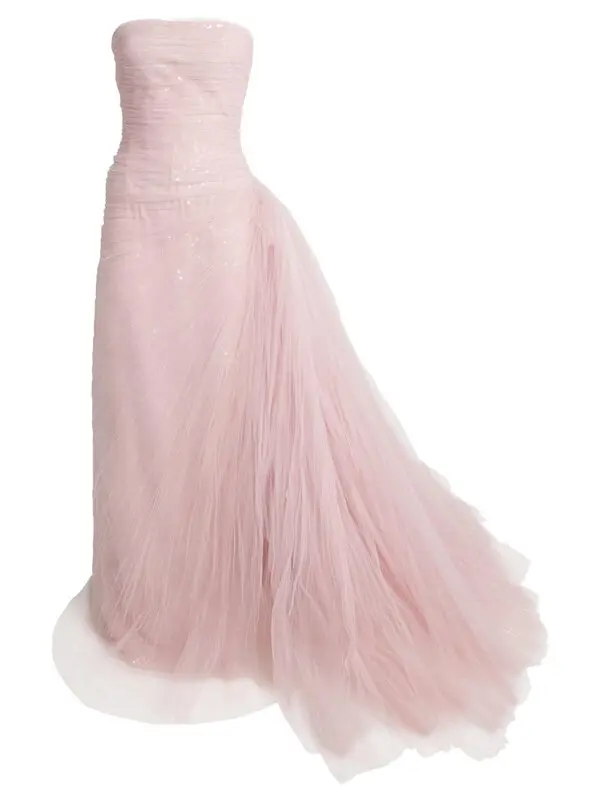 MARMAR HALIM Tulle Strapless Yamara Gown - Pink