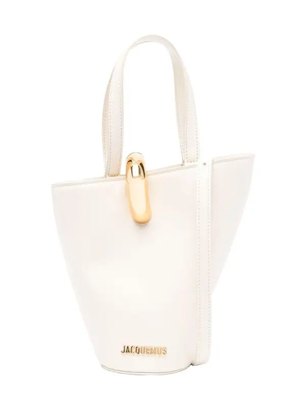 Jacquemus Le Petit Bambola Leather Bucket Bag - White