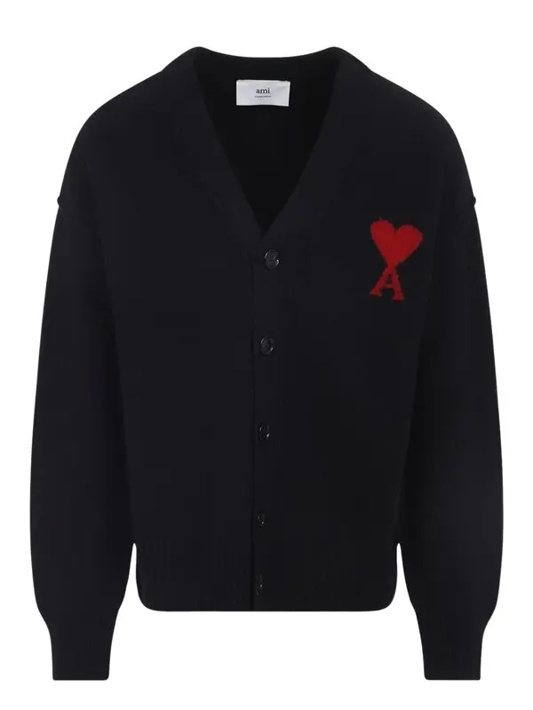 Ami De Coeur Wool Cardigan - Black