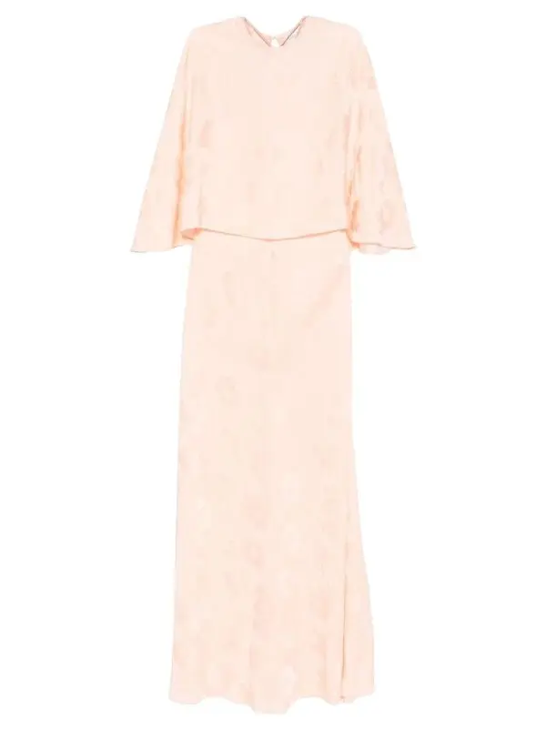 FORTE_FORTE Long Cape Dress - Pink