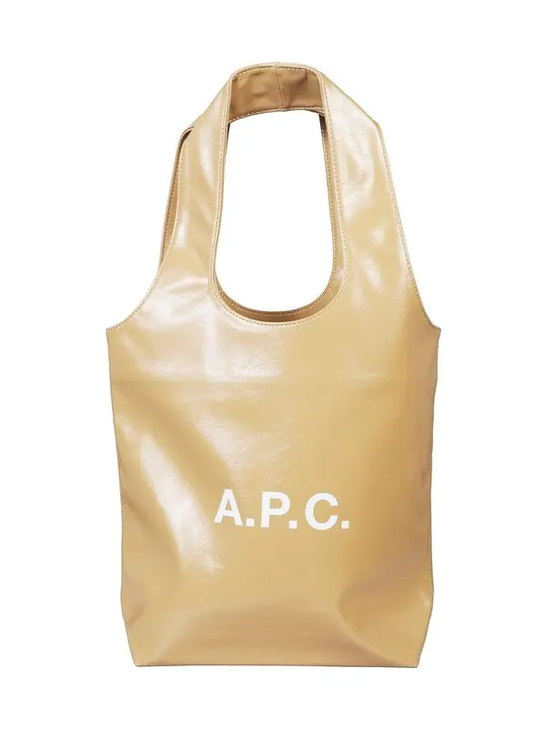 A.p.c. Shoulder Bag With Logo - Beige