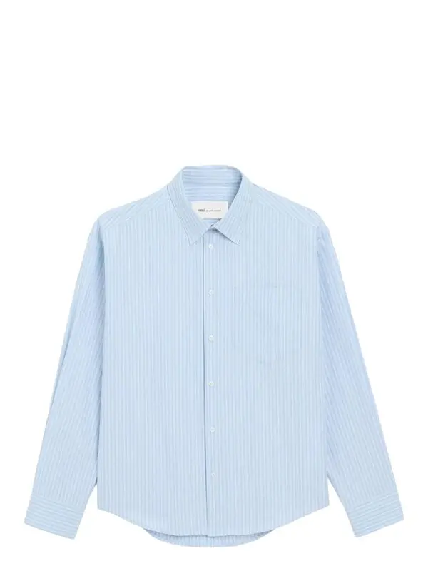Ami Striped Cotton Shirt - Sky Blue