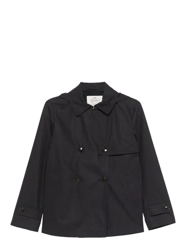 Herno Short Trench Coat - Blue
