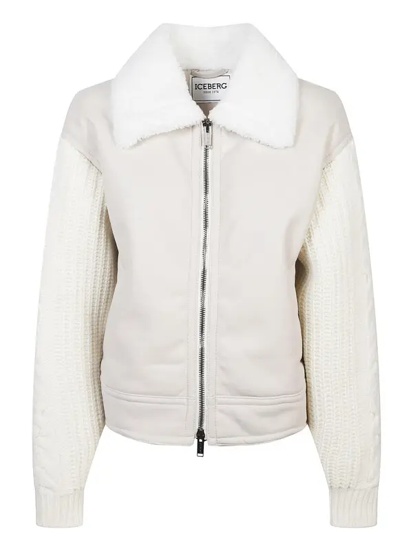 Iceberg Jacket With Faux Fur - White