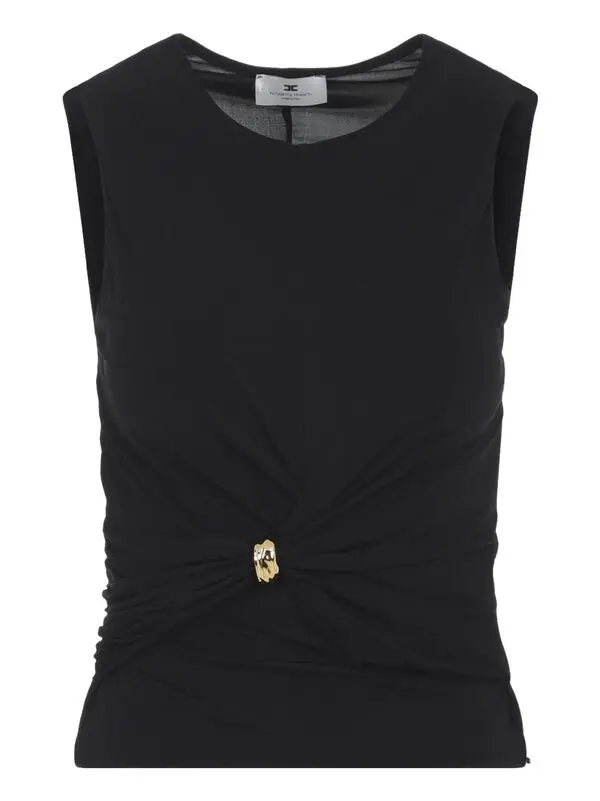 Elisabetta Franchi Sleeveless Top With Gold-tone Hardware - Black