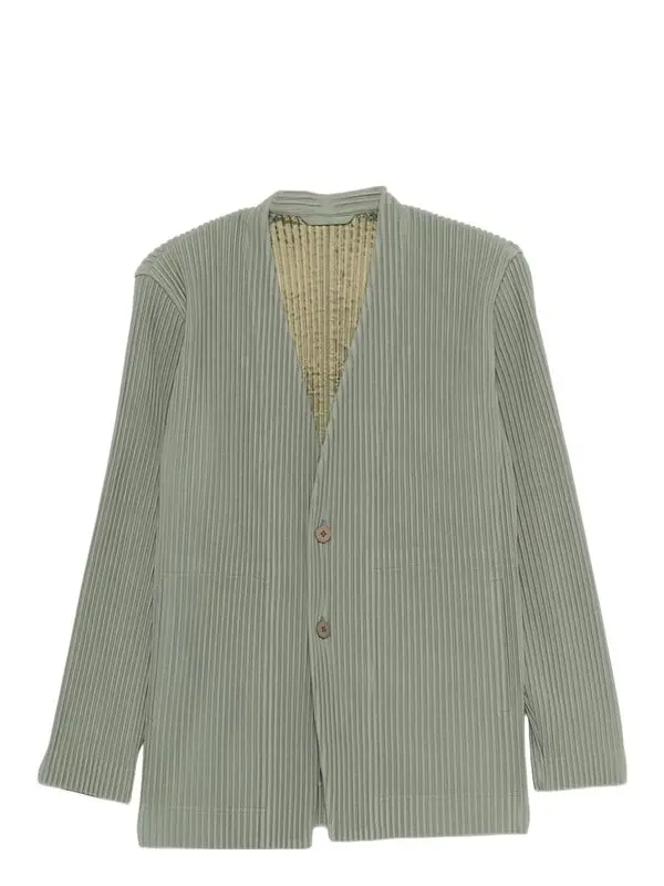 Issey Miyake Pleated Single-breasted Jacket - Green