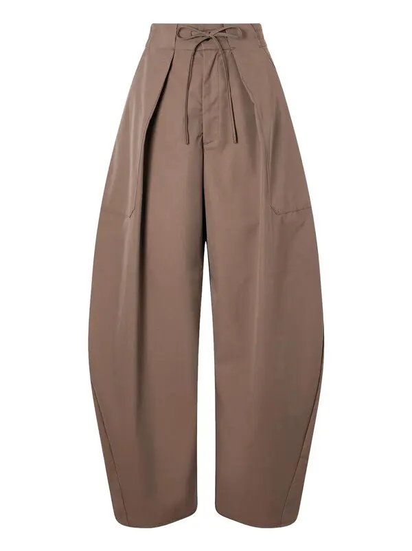 KALLMEYER Clemence Pleated Barrel-leg Pants - Brown