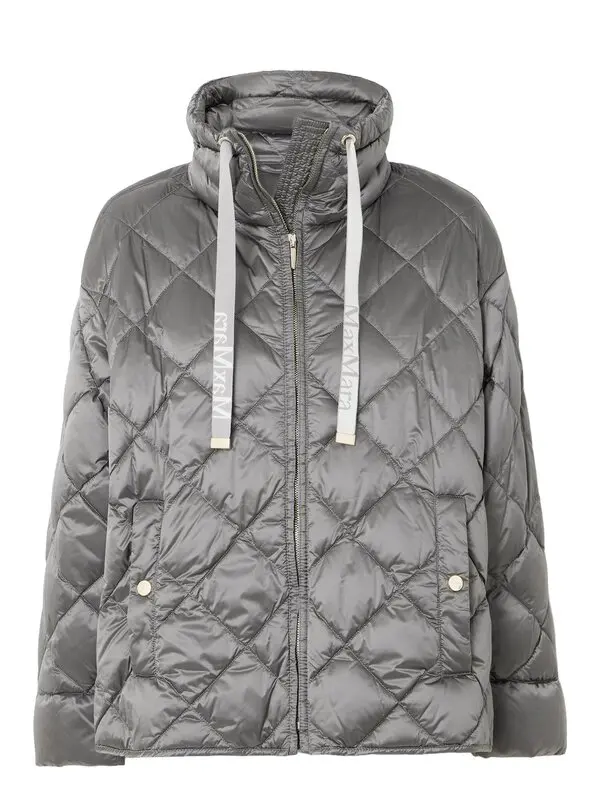 Max Mara The Cube Quilted Padded Shell Down Jacket - Gray