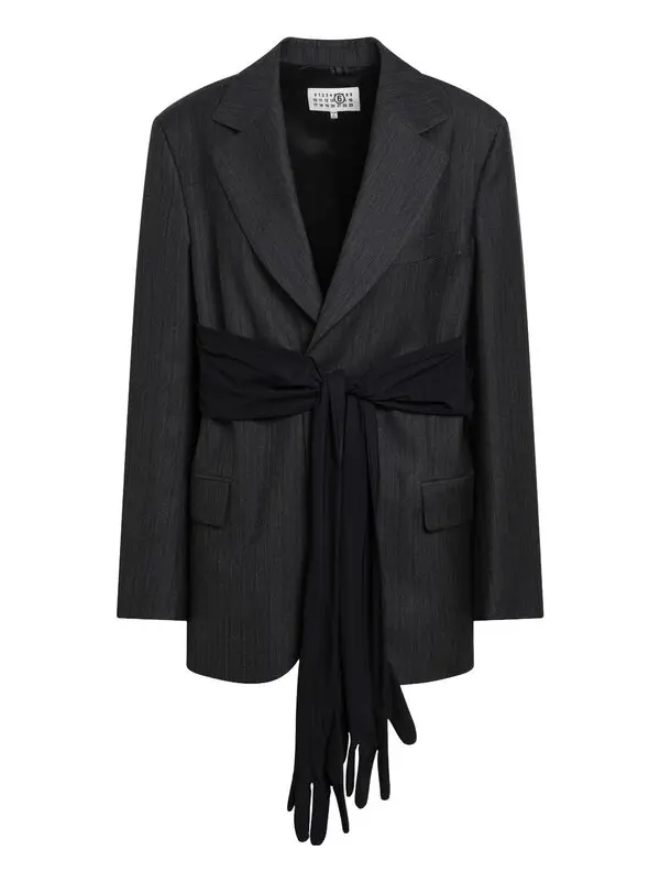 MAISON MARGIELA Wool-blend Jacket With Gloves - Black