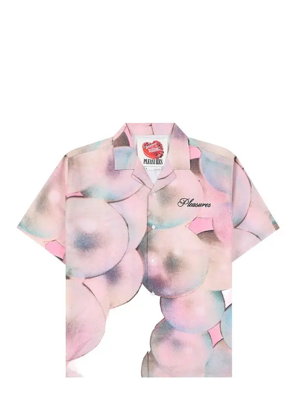 PLEASURES X Richard Bernstein Pearl Button Up Shirt - Pink