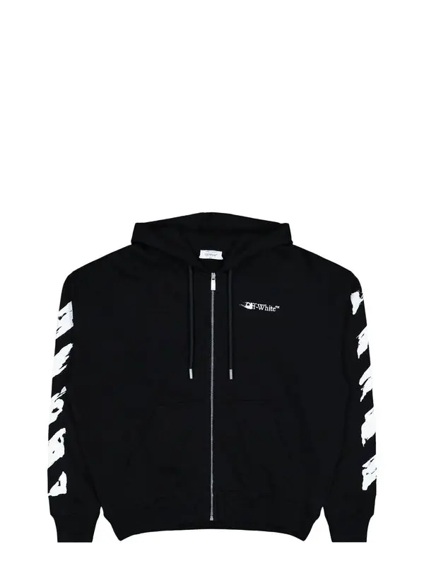 Off-White Ink Arrow Skate Zip Hoodie - Black